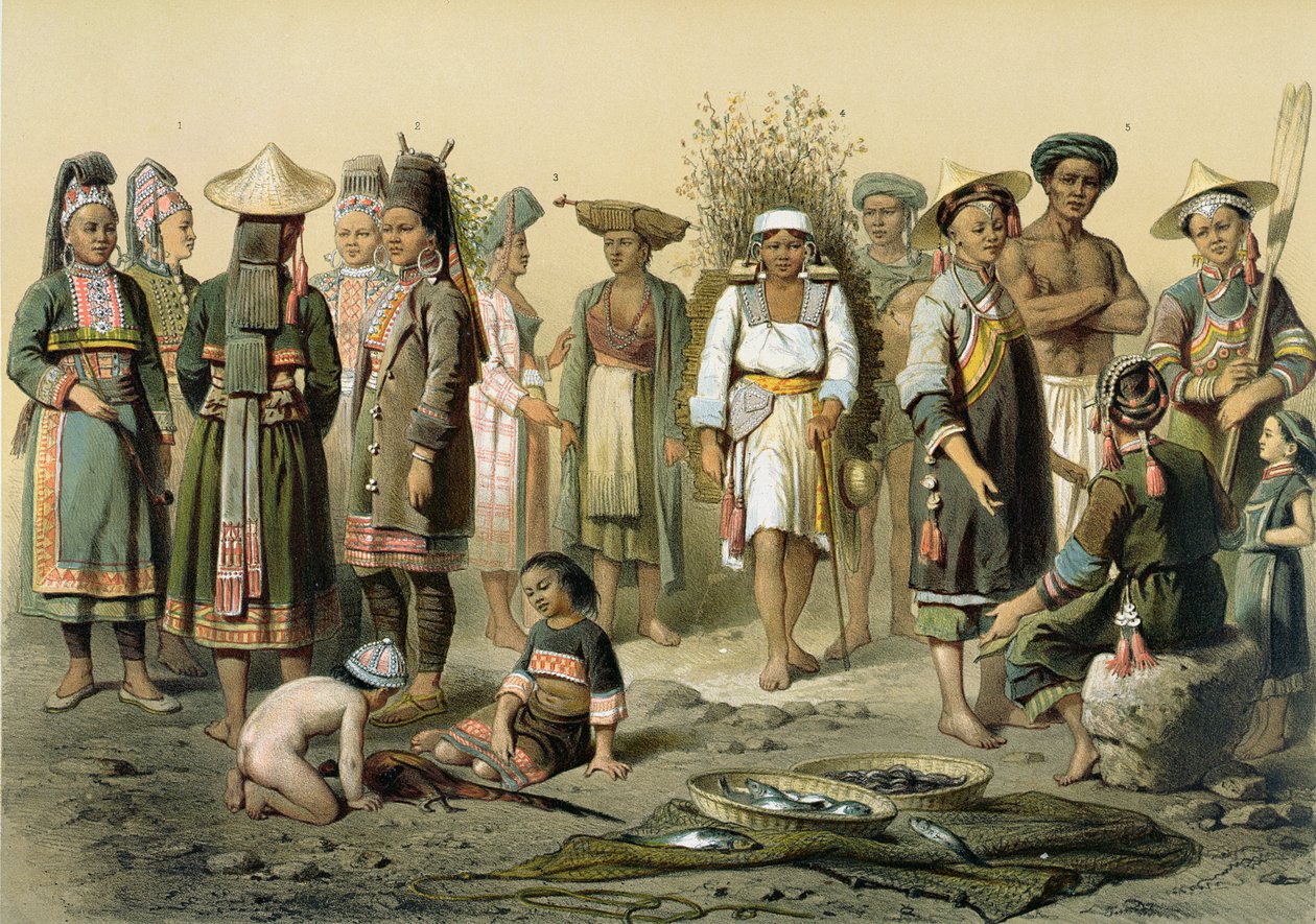 Mixed Populations from South of Yunnan, China, from 'Atlas du Voyage d ...