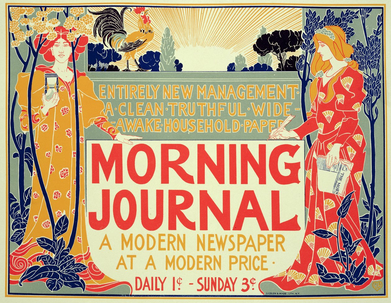 Reproduction of a poster advertising the 'Morning Journal, A Modern ...