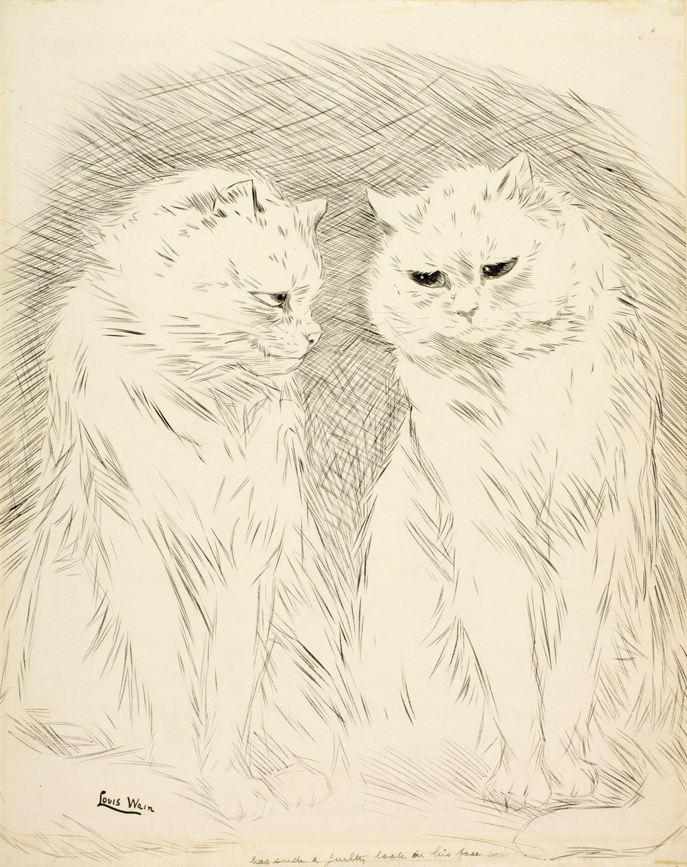 Pals by Louis Wain: Highest-quality art reproduction