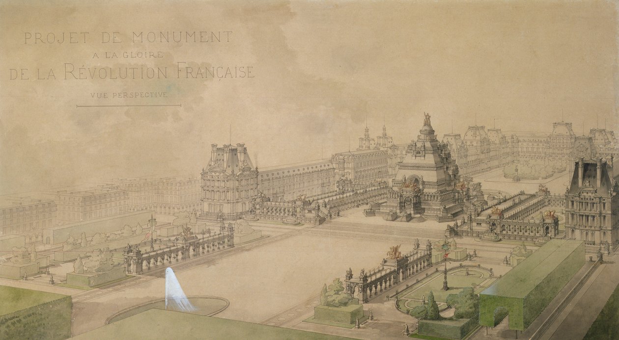 Project for a Pyramid at the Louvre as a Monument to the Glory of the ...