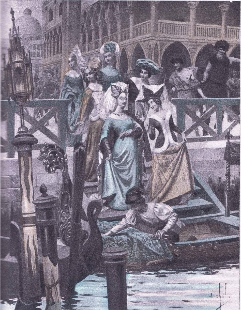 Green geese, illustration from Decameron of Boccaccio