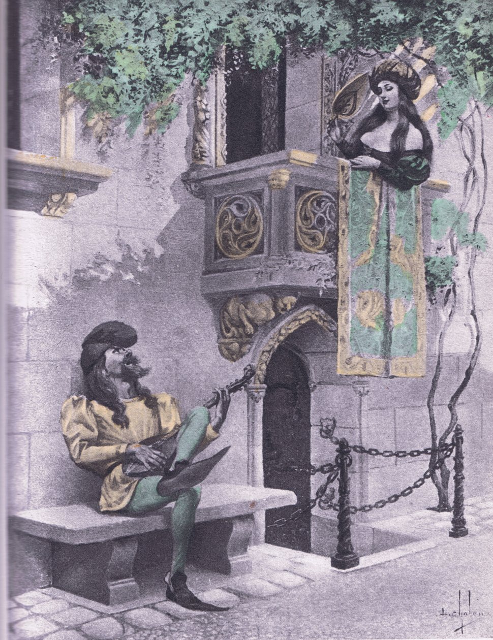 The foolish lover, illustration from Decameron of Boccaccio published ...