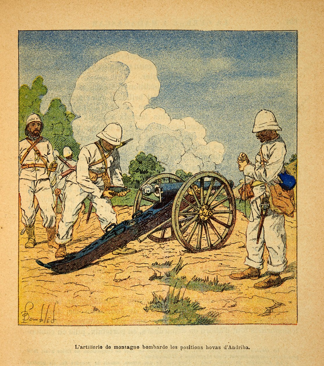 The War in Madagascar: The Mountain Artillery Bombarded the Positions ...