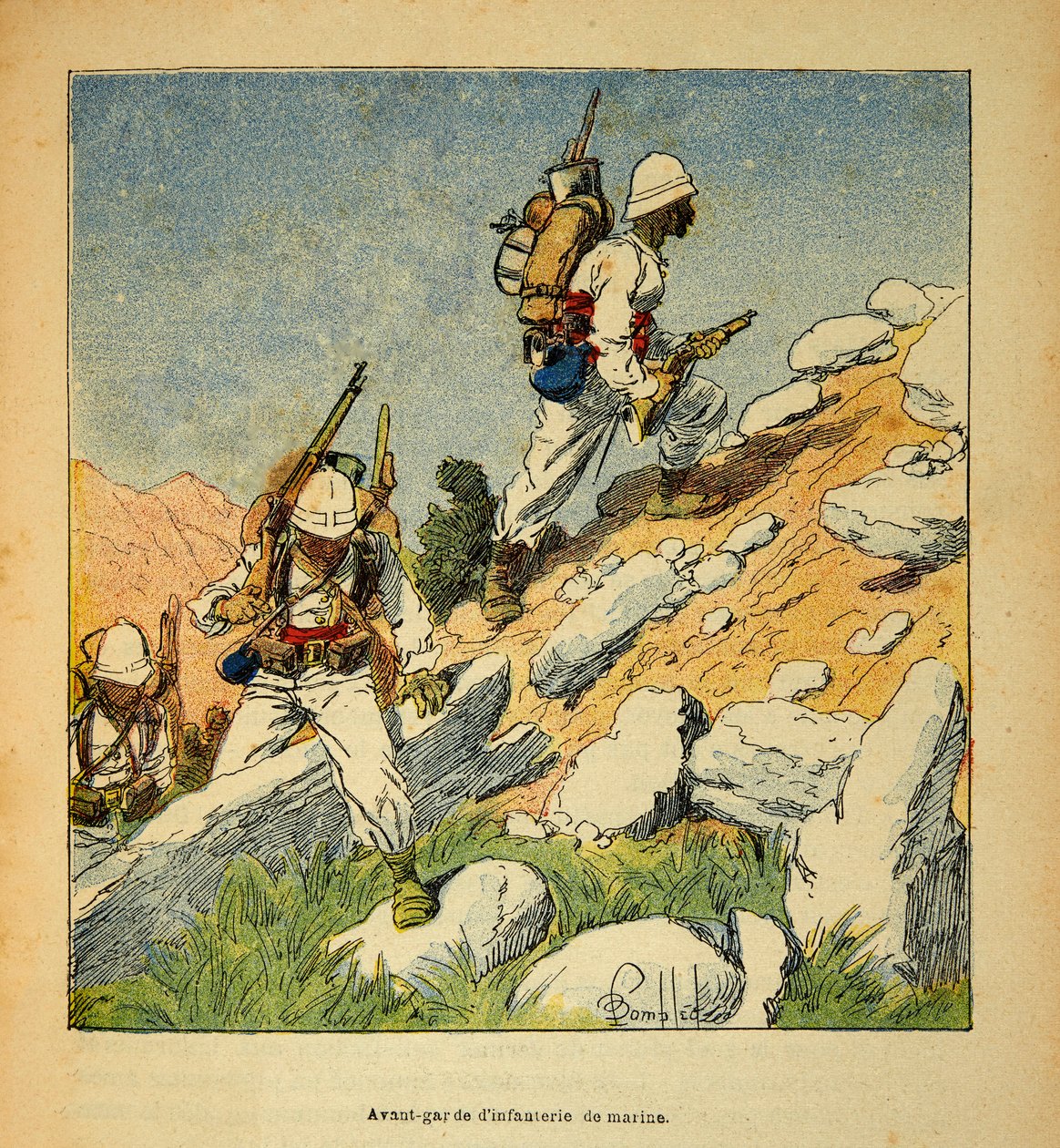 Avant-garde of Infantry in Madagascar in 1895