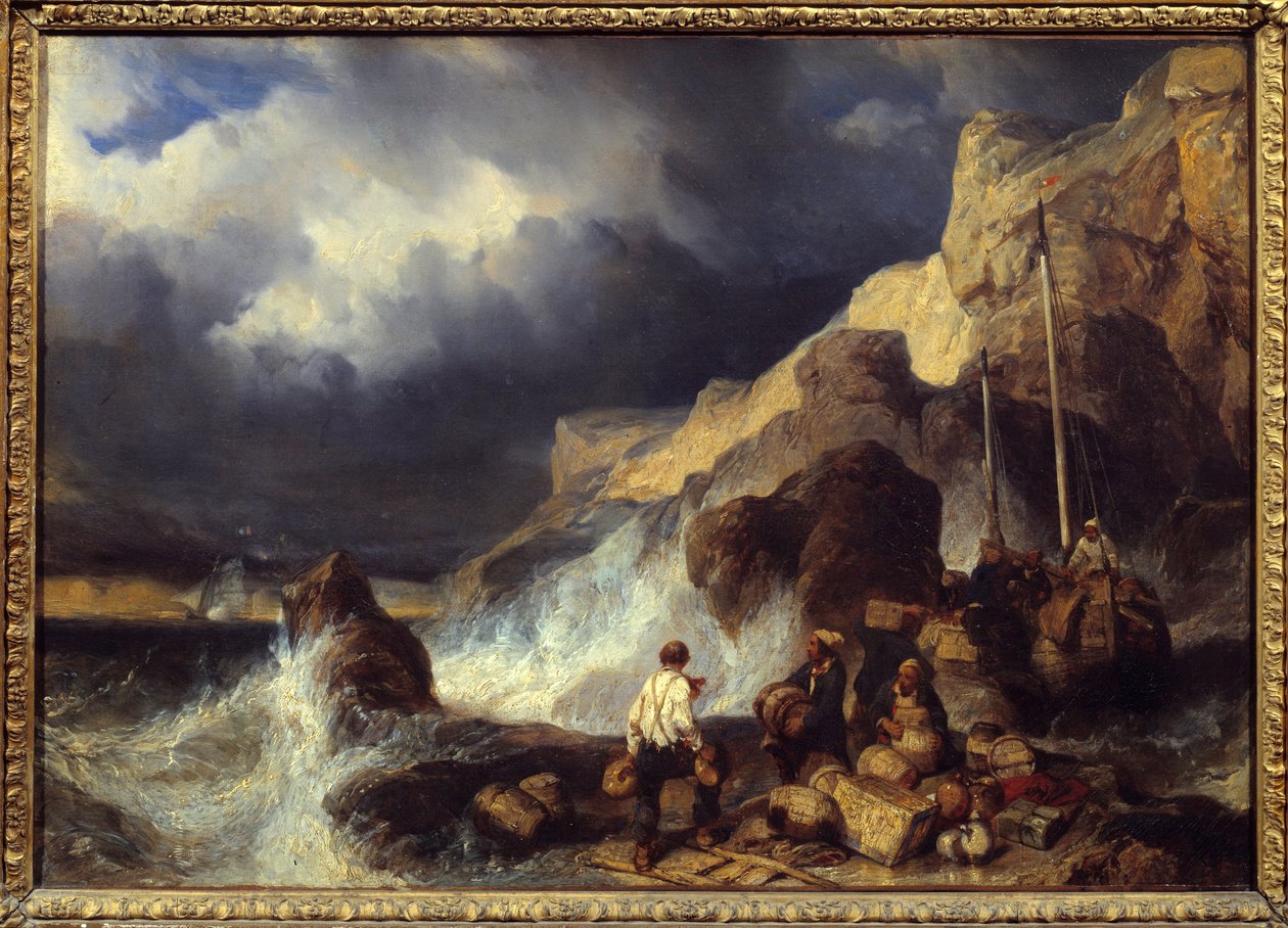 Smugglers Carrying Goods by Louis Eugene Gabriel Isabey