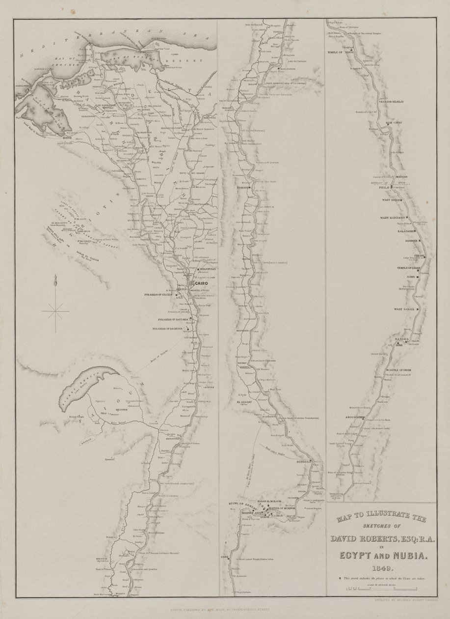 Egypt and Nubia, Volume III: Map to Illustrate the Sketches of David ...