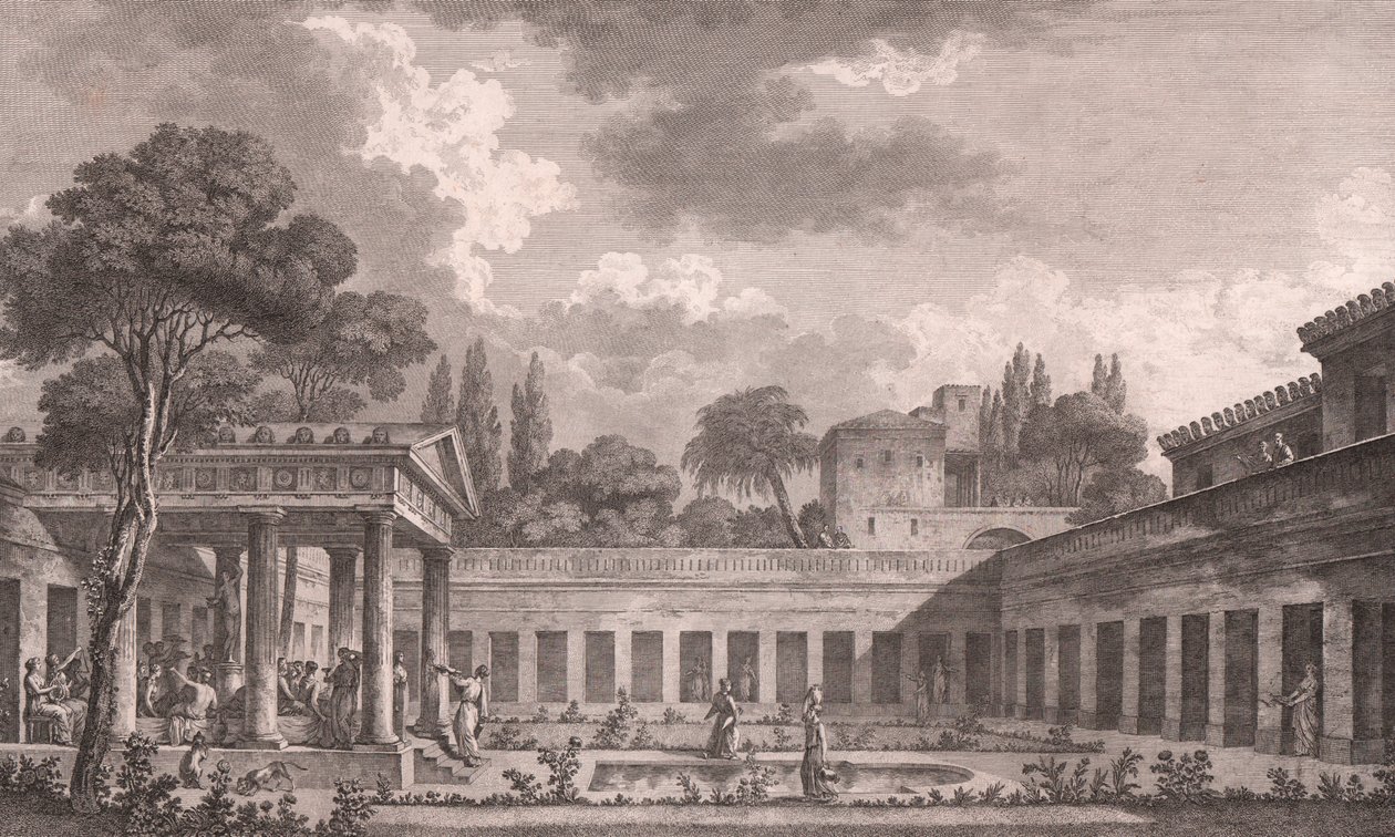 Ideal reconstruction of Villa of Diomedes in Pompeii to its original ...