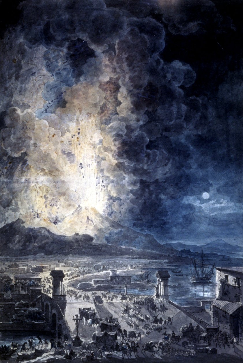 Eruption of the Vesuvius in Naples by Louis-Jean Desprez