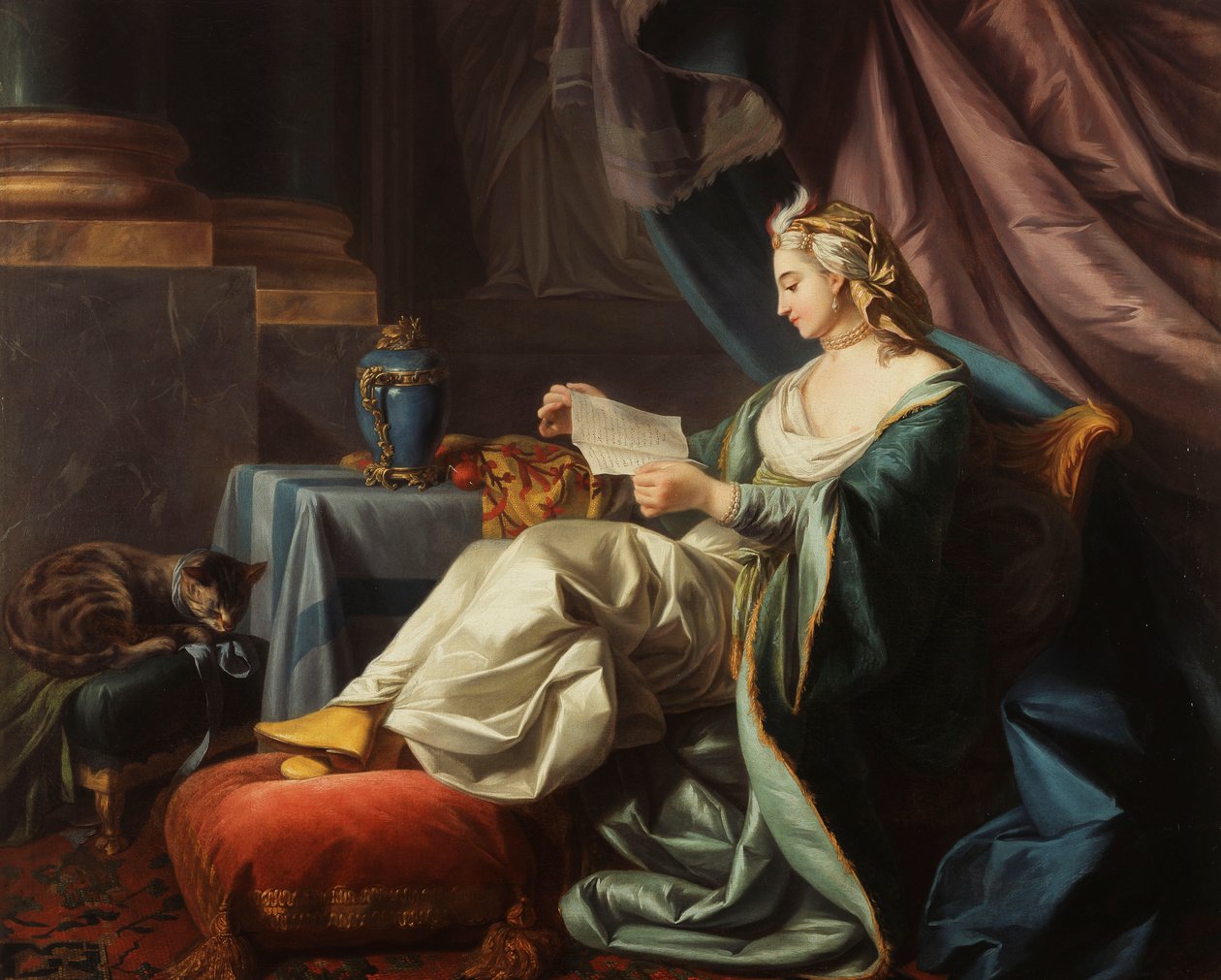 A Young Sultan reading a Letter by Louis Michel van Loo