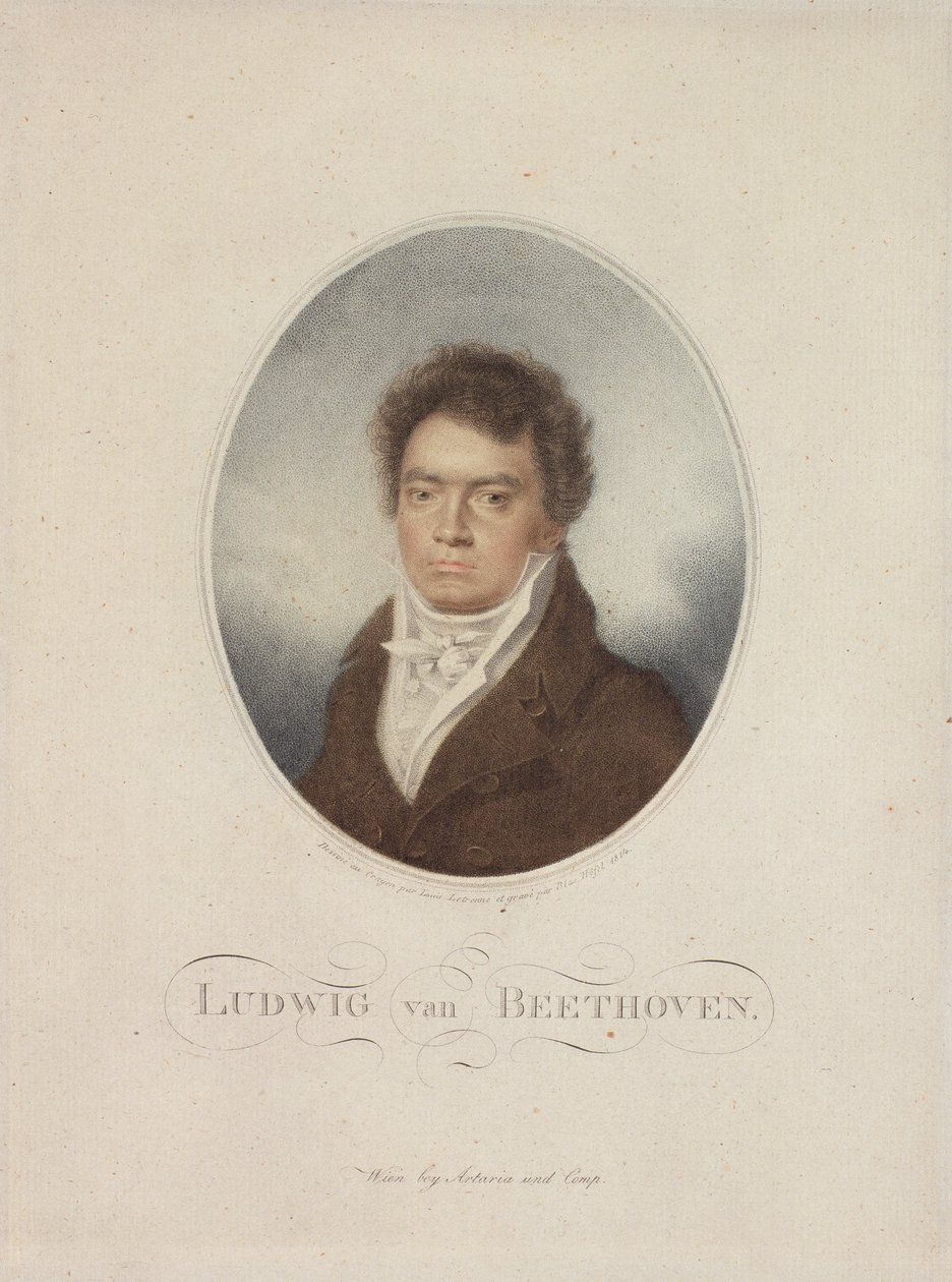 Ludwig van Beethoven (1770-1827) engraved by Blasius Hofel, 1814