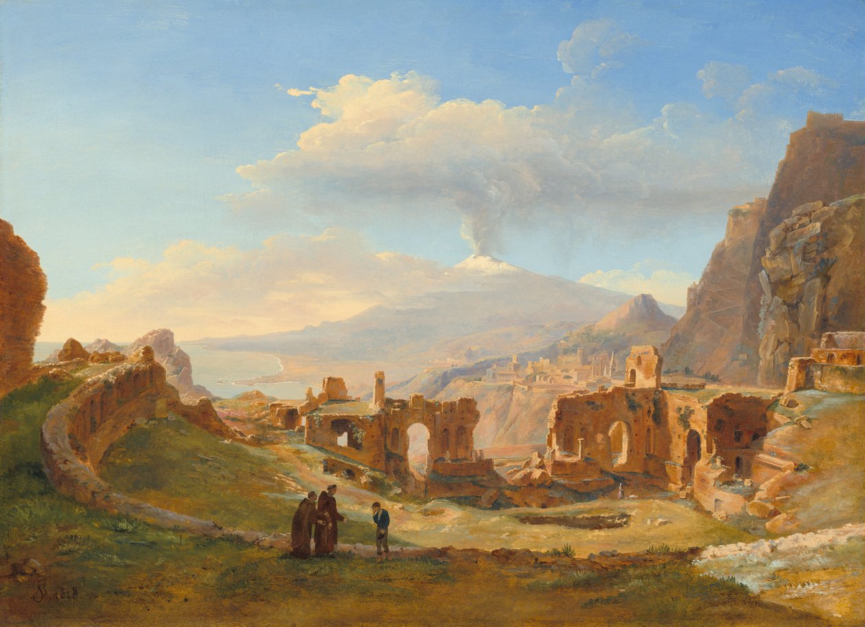 The Roman Theater at Taormina, 1828