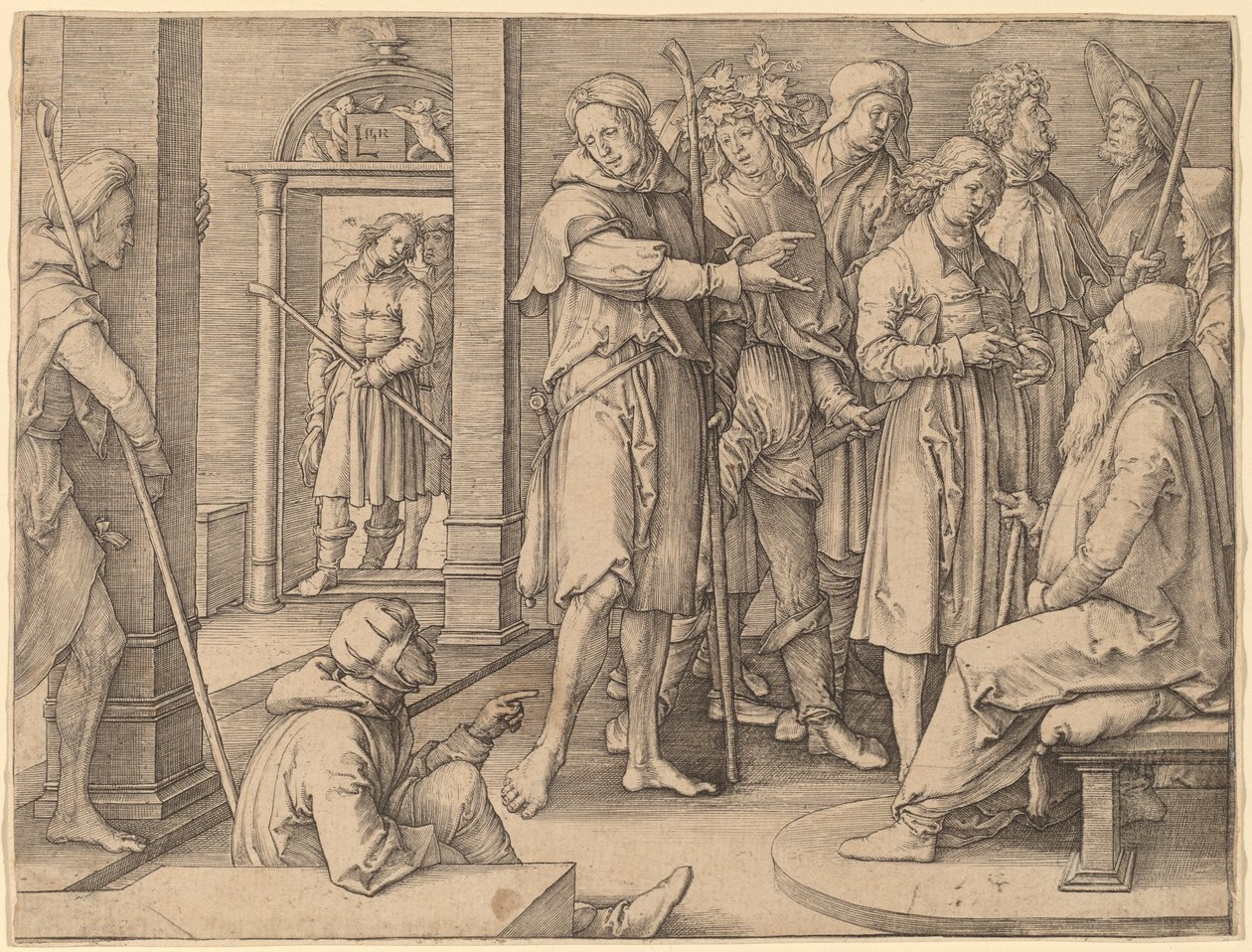 Joseph Interprets His Dream to Jacob by Lucas van Leyden