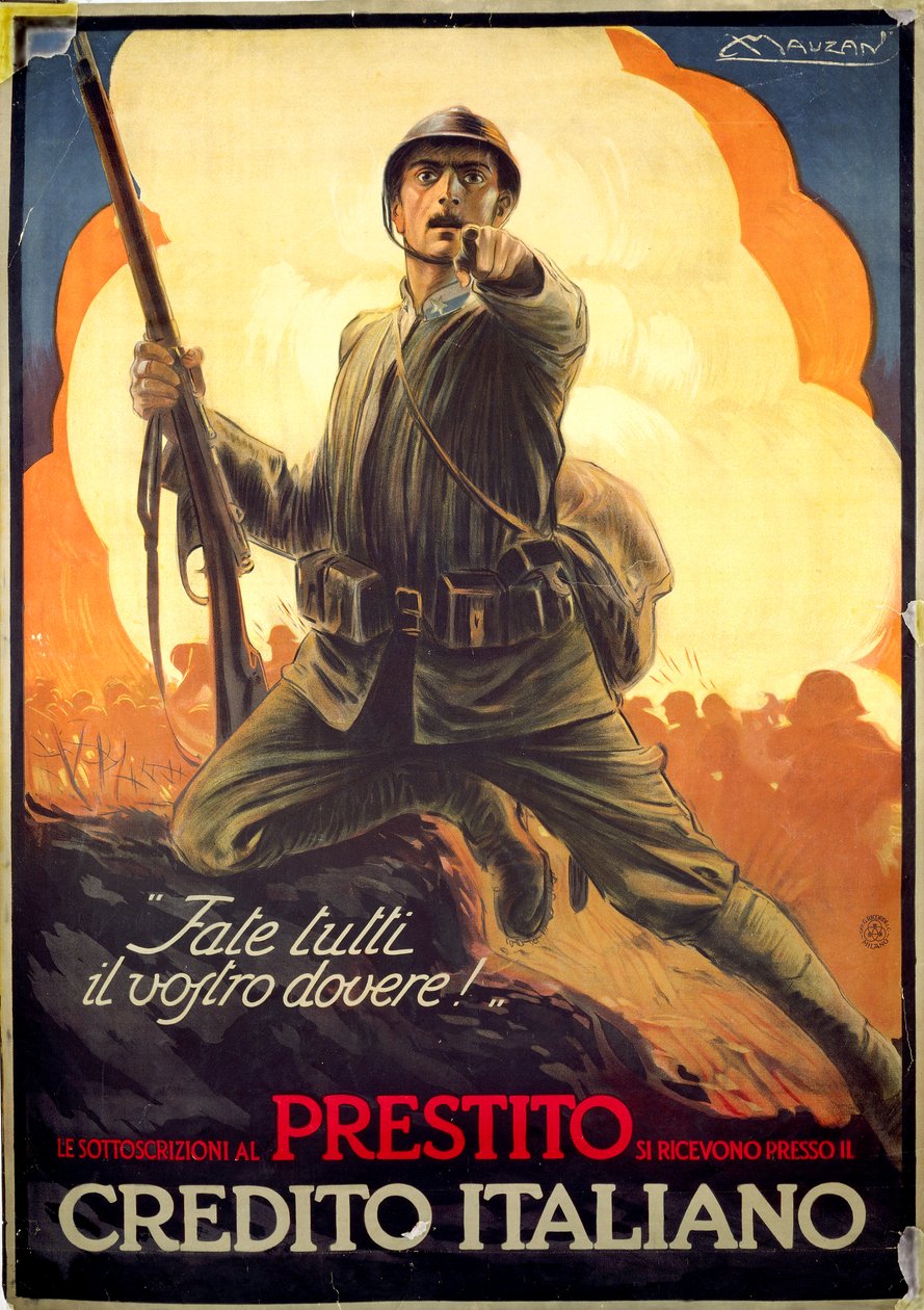 Italian WWI Propaganda Poster Advertising War Bonds