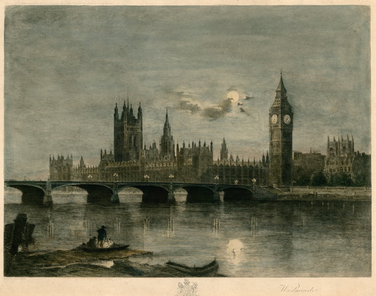 Westminster at Night by Lucien Marcelin Gautier