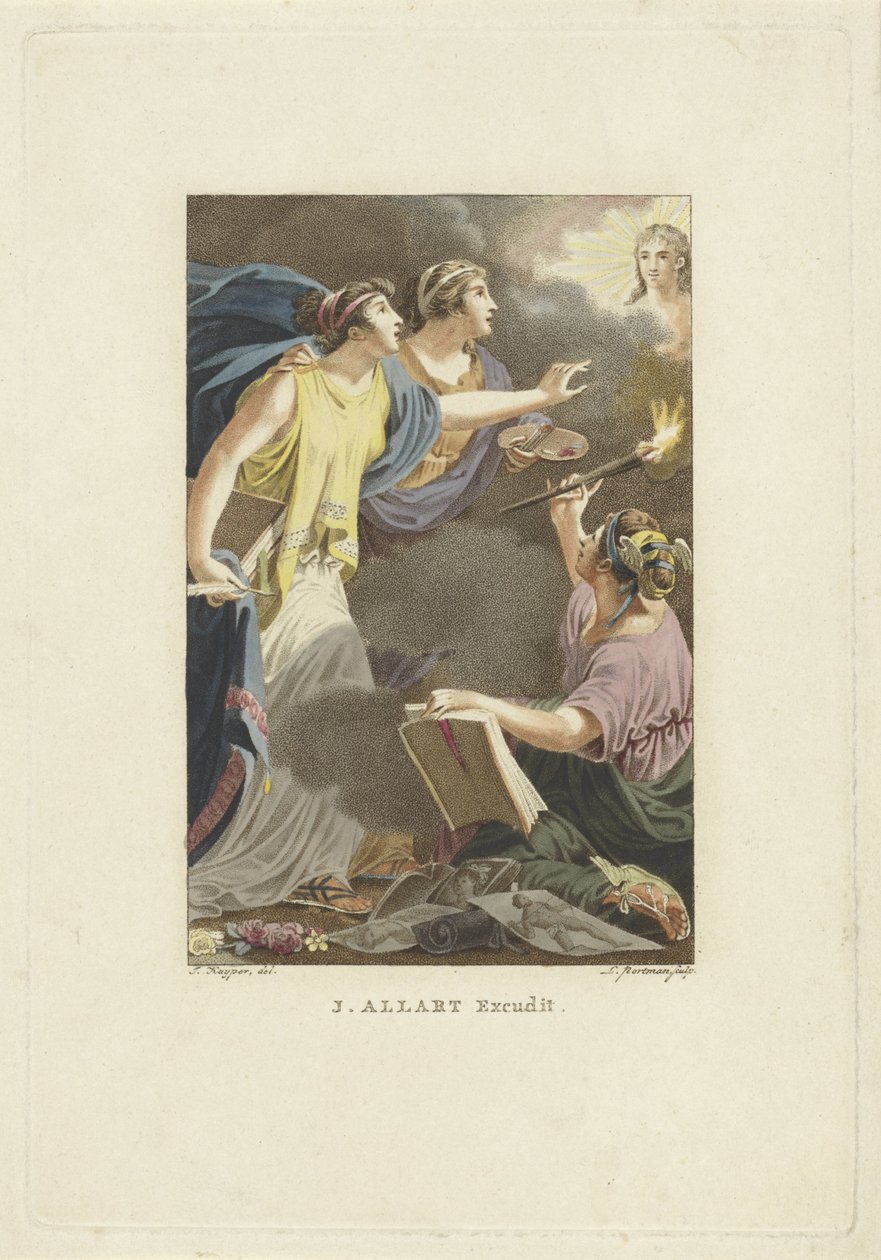 Allegorical Representation with Drawing, Writing, and Painting (Title ...