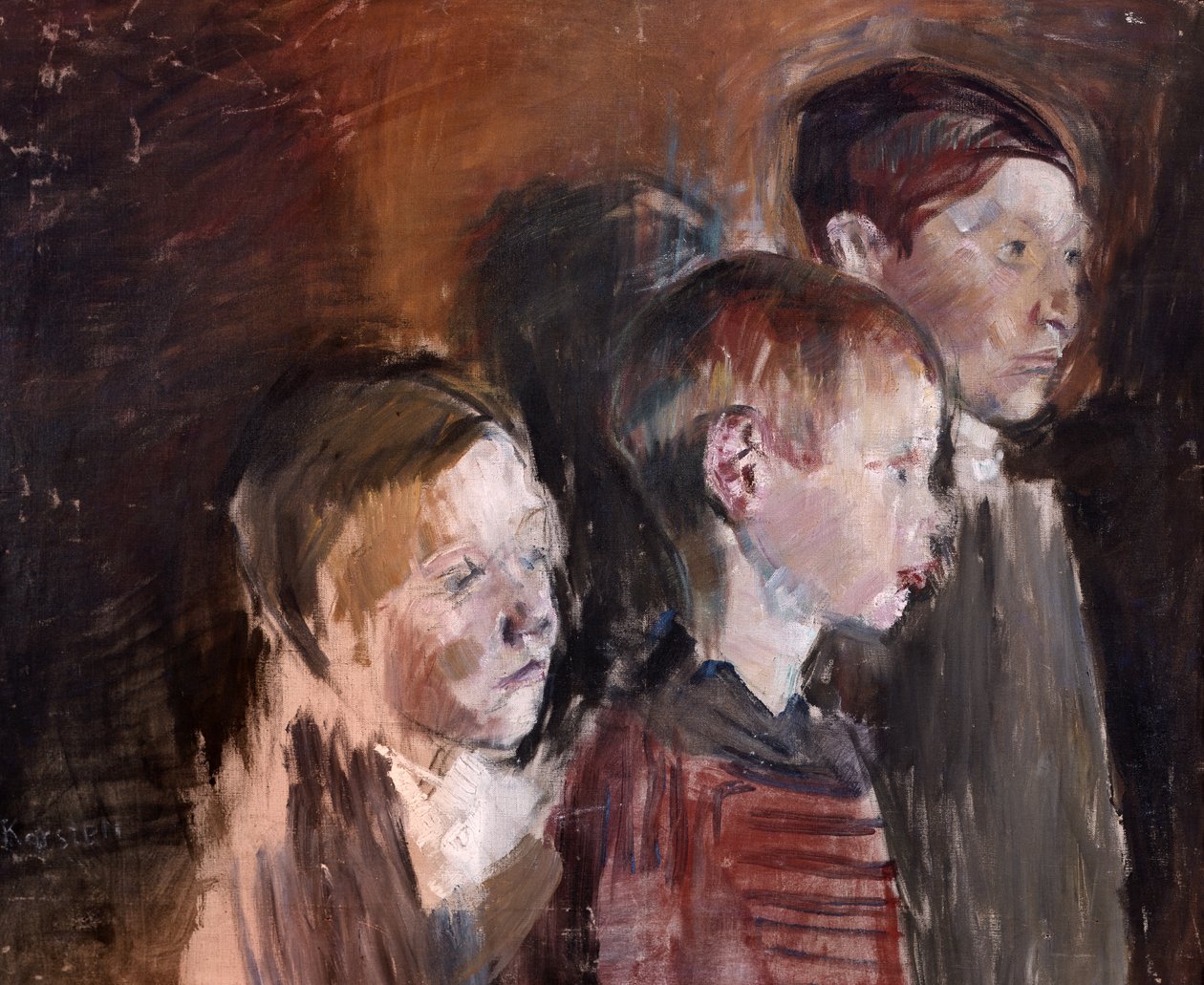 Three siblings by Ludwig Karsten: Premium art reproduction