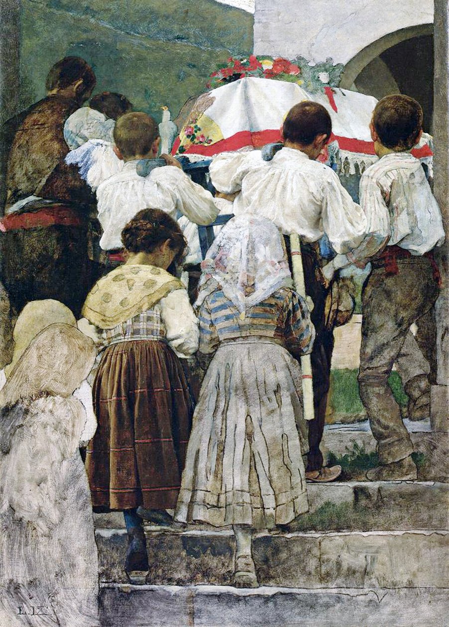The Burial of a Child, Italy by Luigi Nono: Fine art print