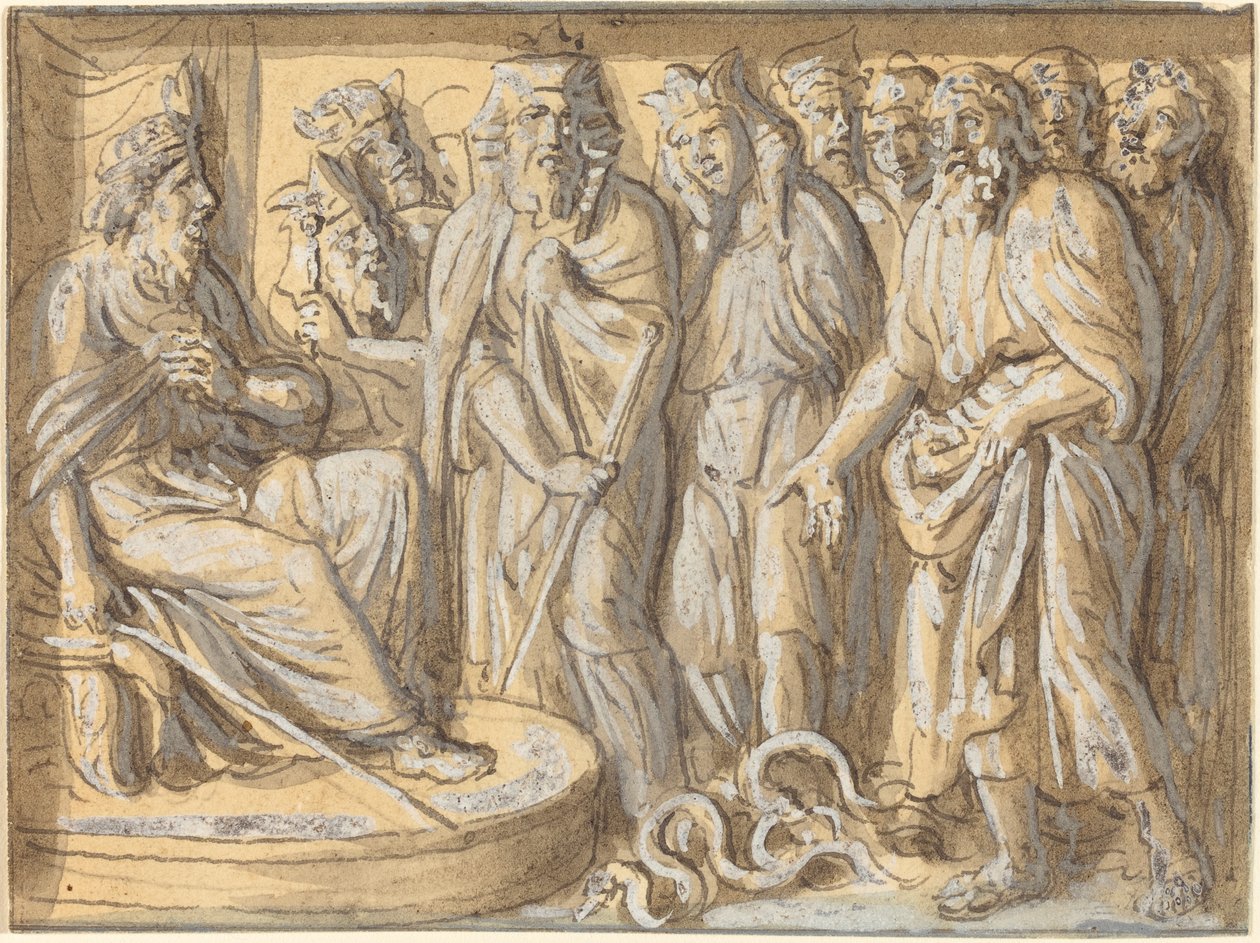 Moses and Aaron before Pharaoh, with the Rods Turned into Serpents