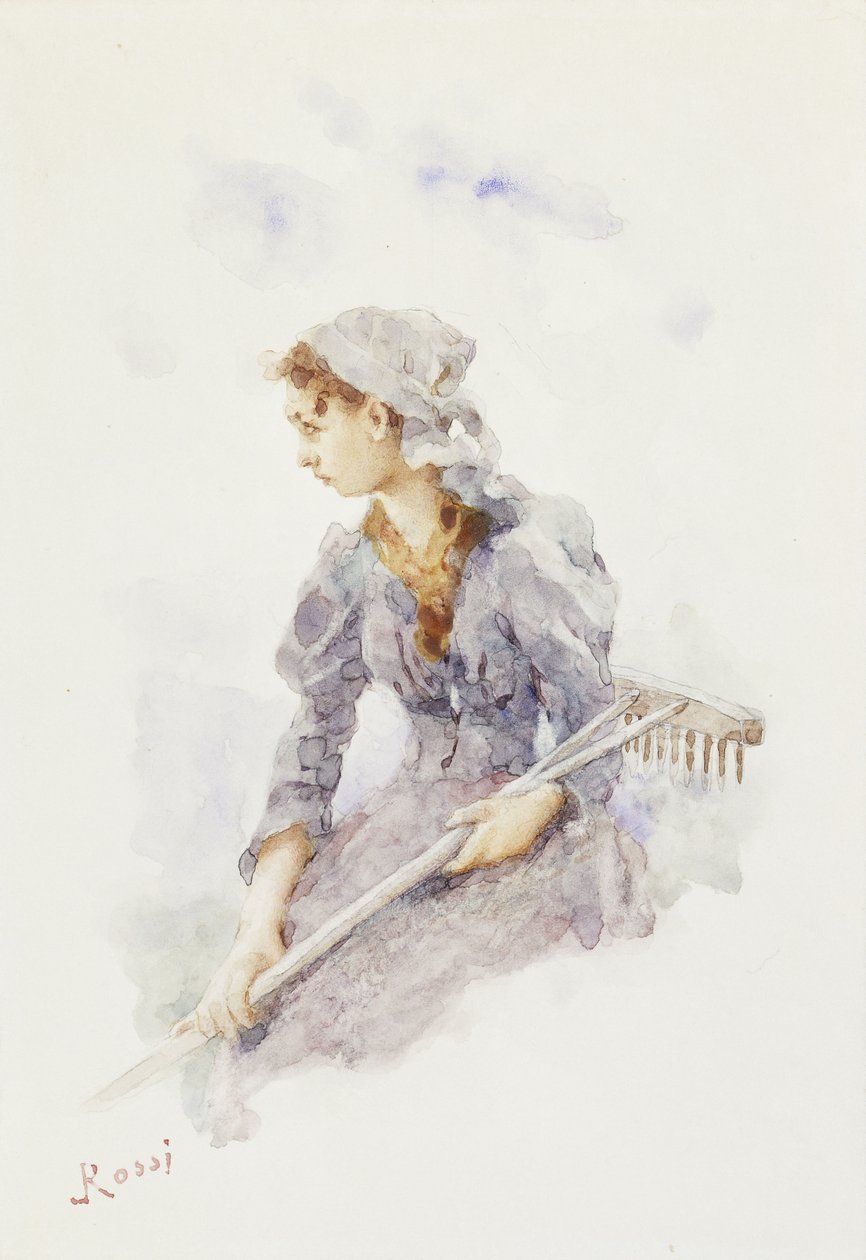 The Harvest Girl by Luigi Rossi: Premium art reproduction