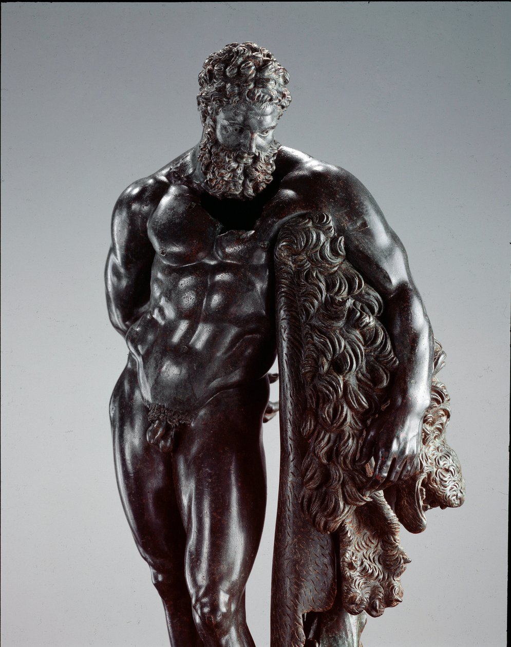 Greek Art: 'Heracles at rest' (detail). Bronze sculpture of Lysipus of ...