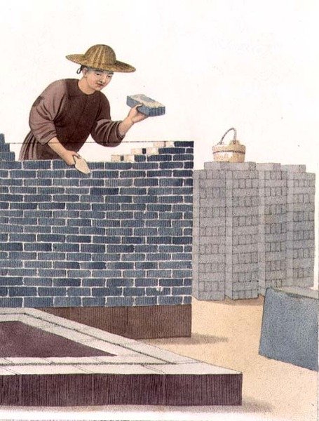 A Bricklayer, Plate 29 from 'The Costume of China'