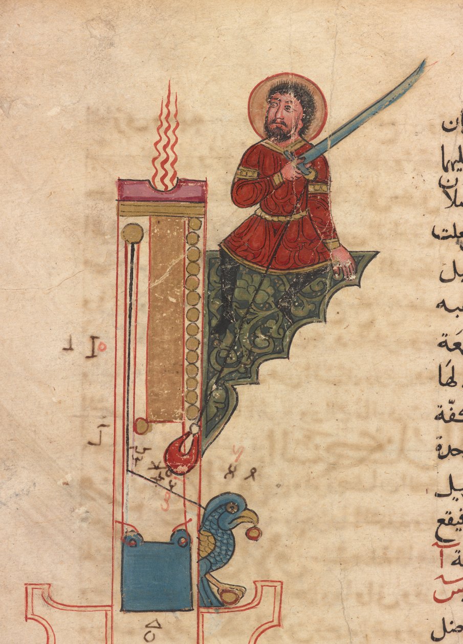A Candle Clock, Folio from 'The Book of Knowledge of Ingenious ...