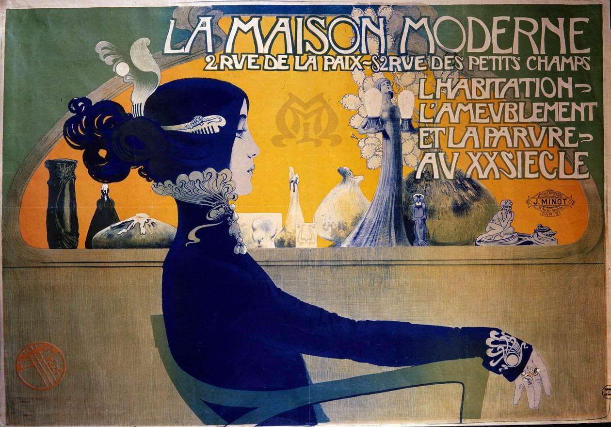 Art Nouveau: poster "The Modern House" by Orazi. 20th century ...