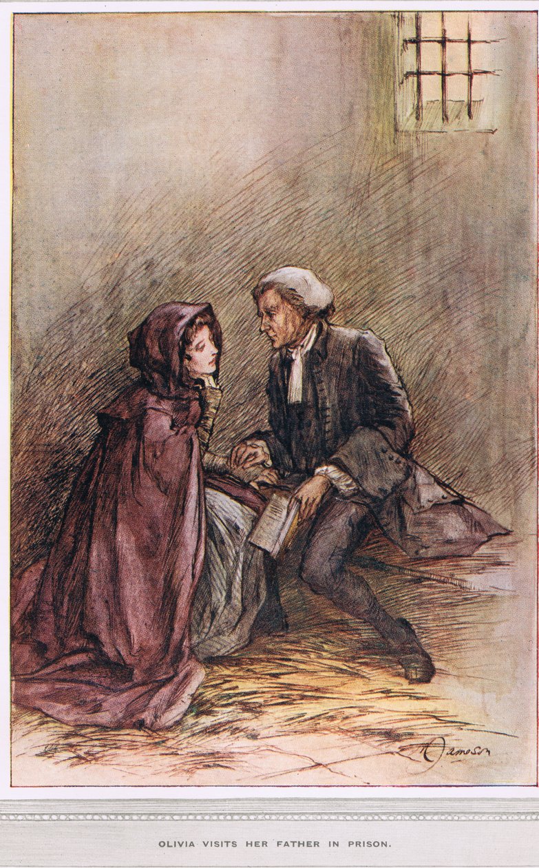 Olivia Visits Her Father in Prison, Illustration from 'The Vicar of ...