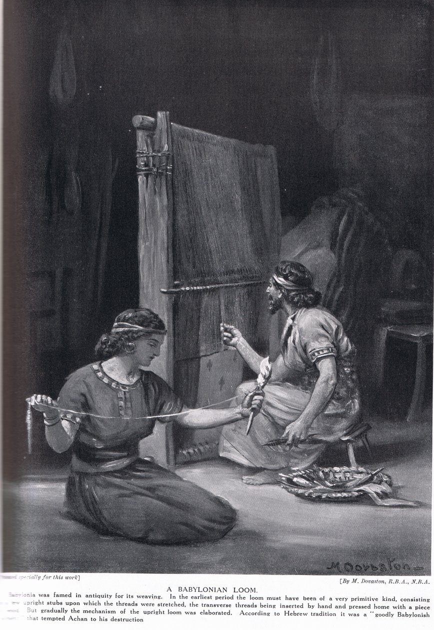 A Babylonian Loom, illustration from 'Hutchinson's History of the Nations'