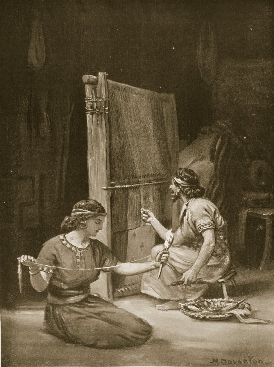 A Babylonian Loom, illustration from 'Hutchinson's History of the Nations'