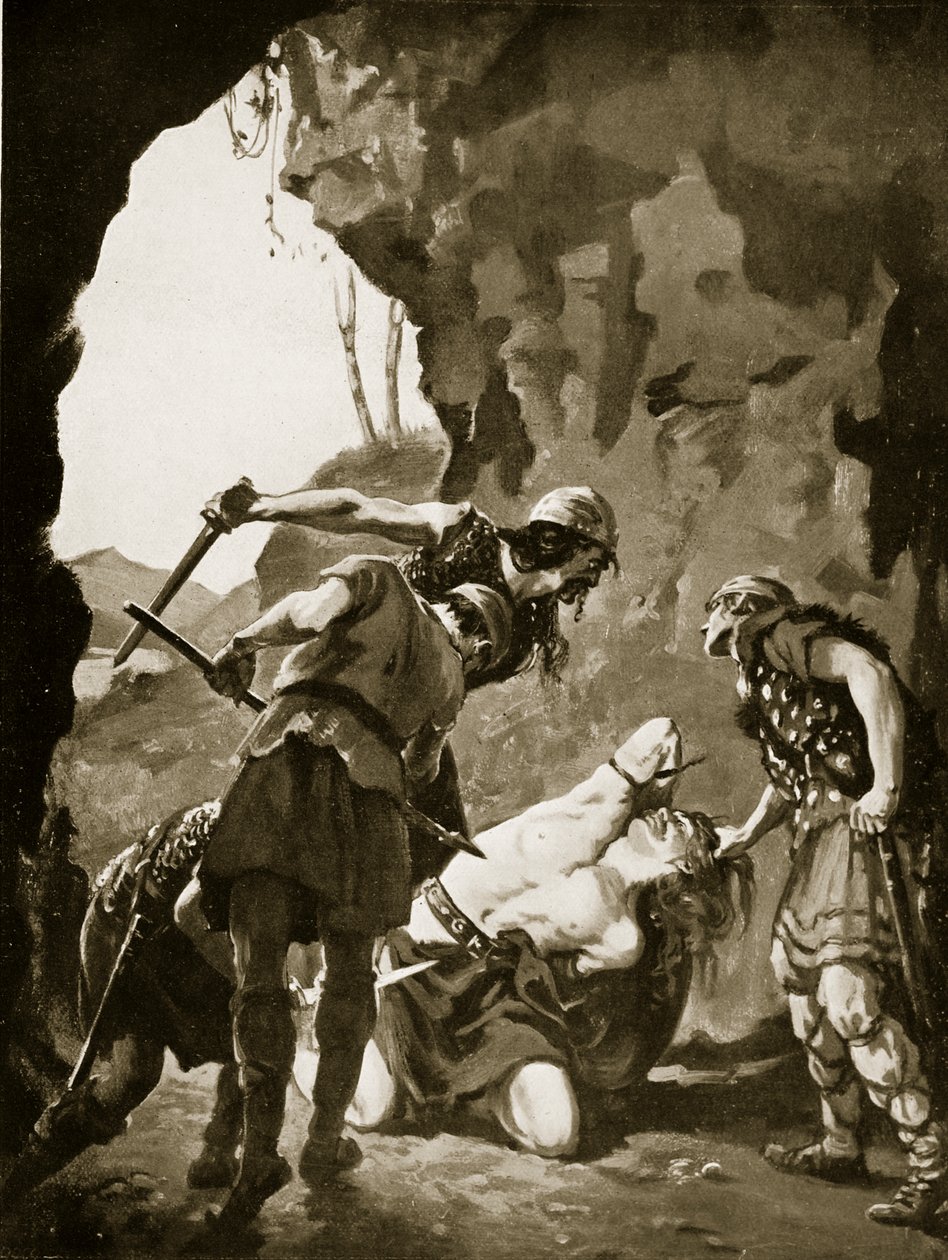 Constantine II Slain by the Danes, 881 AD, illustration from ...