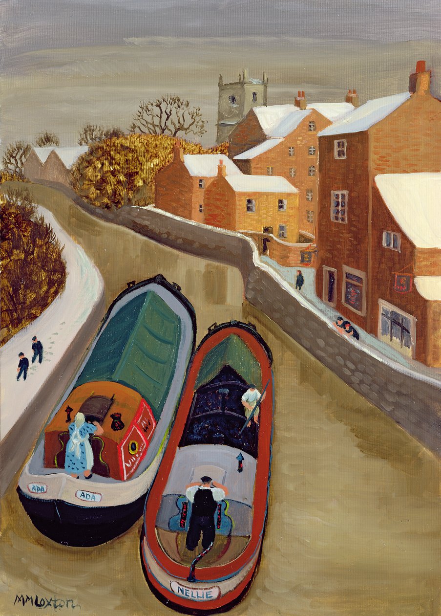 Narrow Boats by Margaret Loxton: Premium art reproduction