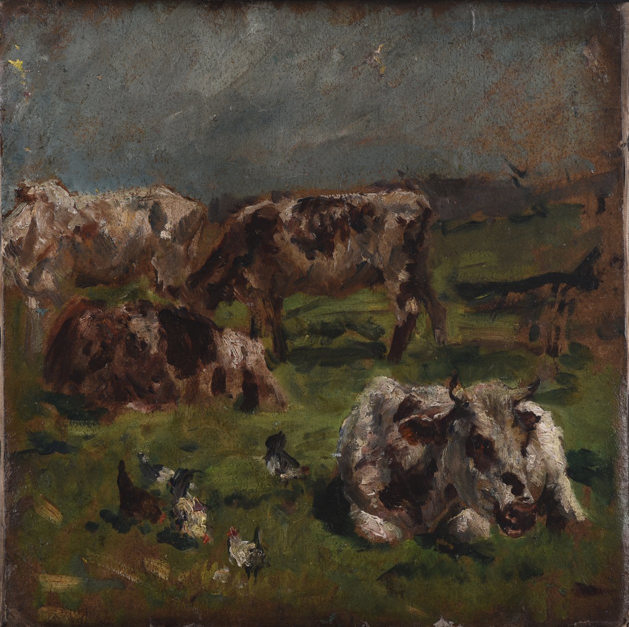Cows and Chickens, c.1880 by Mark Fisher: Fine art print