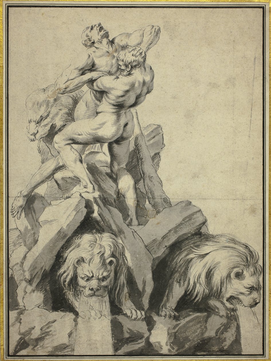 Hercules and Antaeus Design for a Fountain