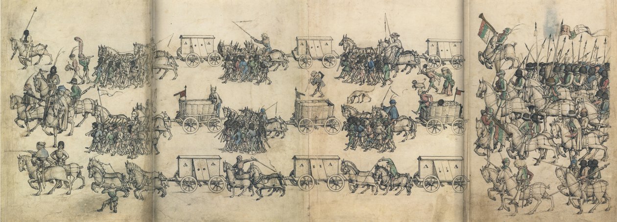 Army train From the Medieval Housebook of Wolfegg Castle