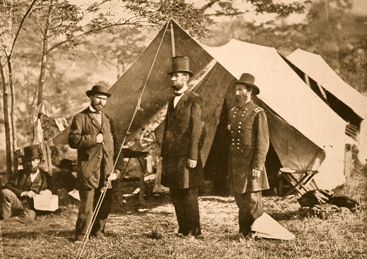 Portrait of Allan Pinkerton, President Lincoln and Major J. A. McClernand
