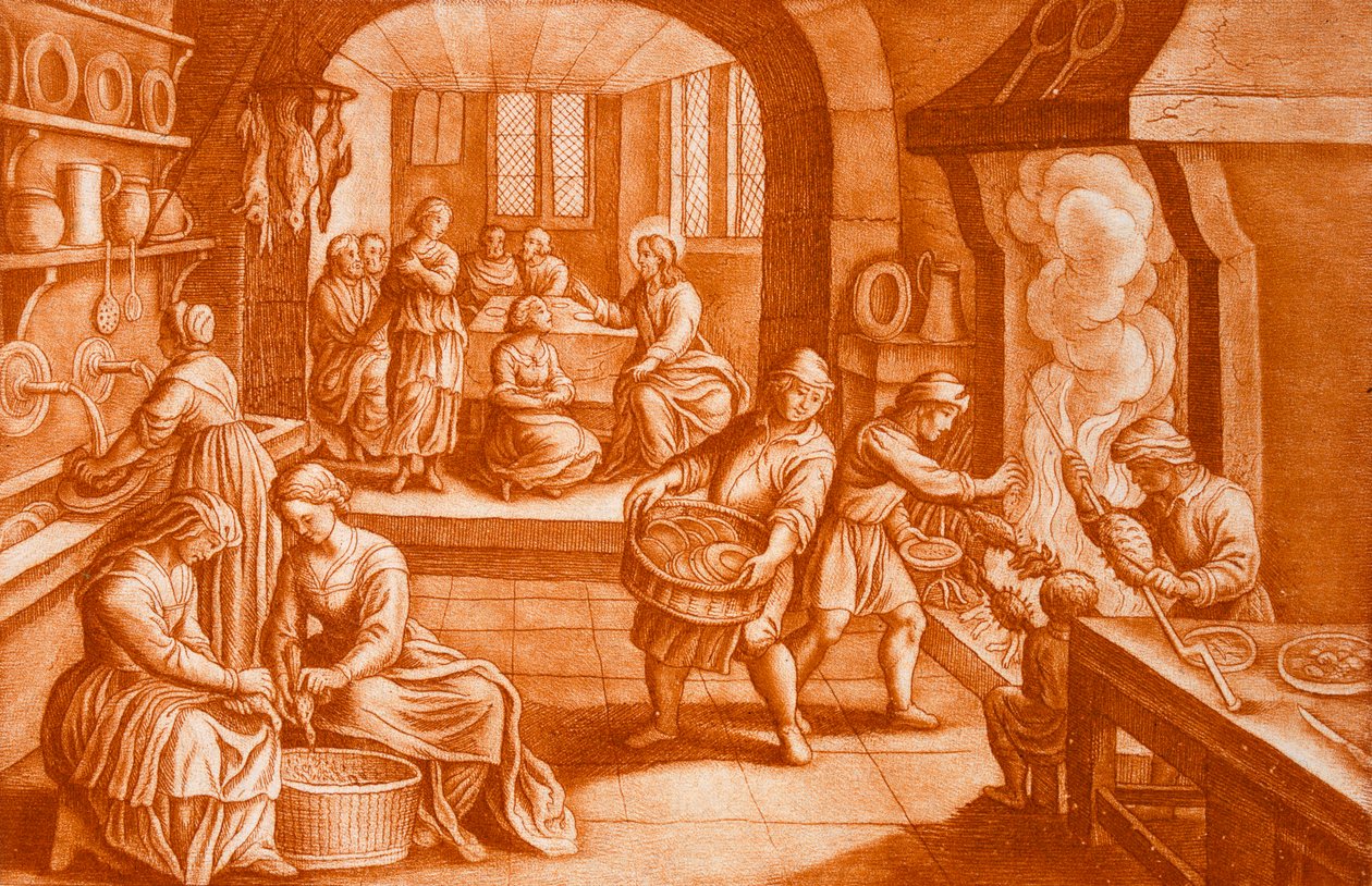 The Story of Mary and Martha, Illustration from the Bible