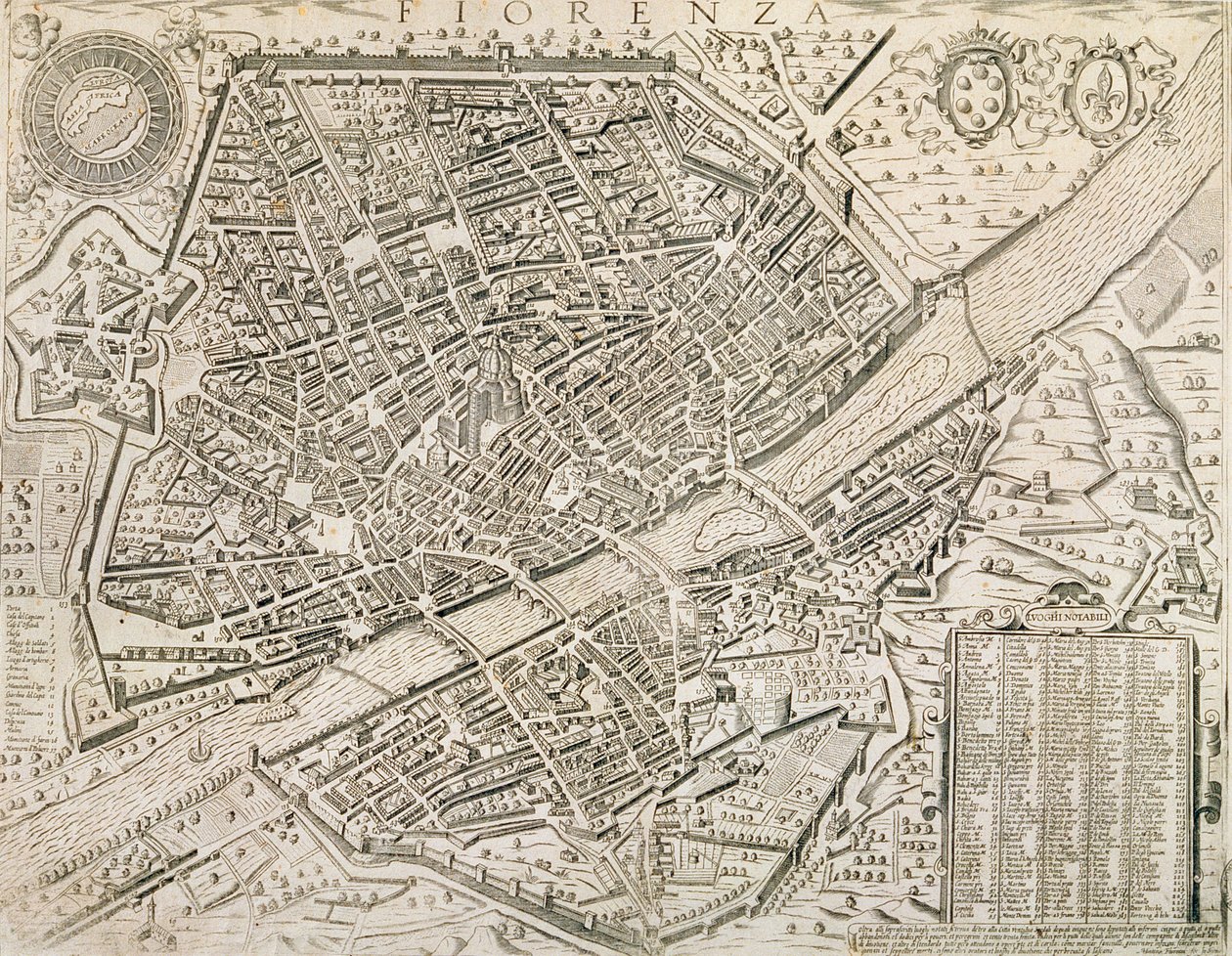 Old Map Of Florence