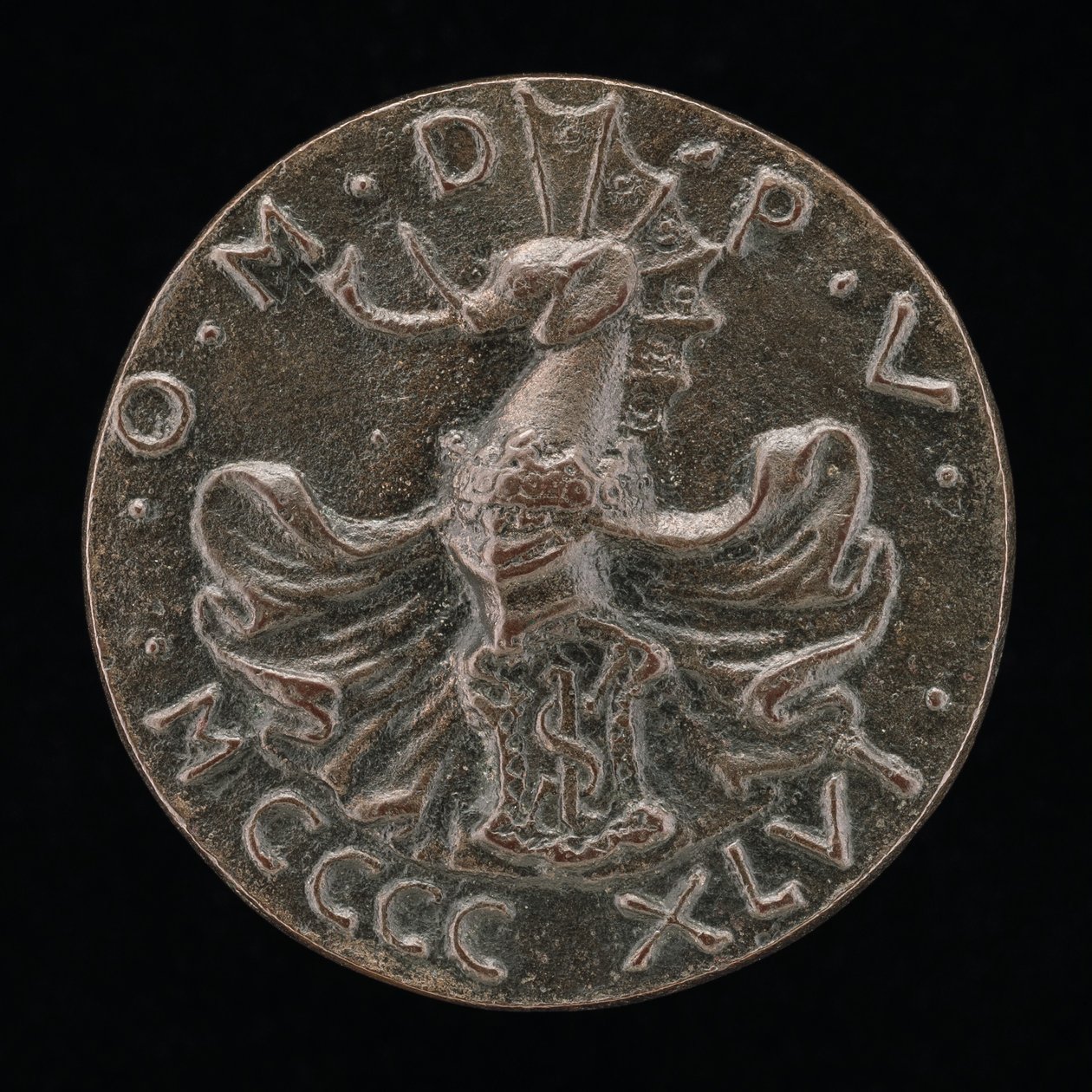 Shield, Helmet, Elephant-crest, and Mantling [reverse]