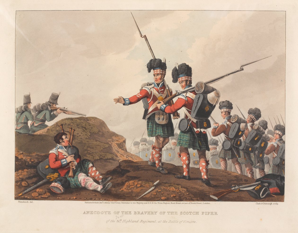 Anecdote of the bravery of the Scotch piper of the 71st Highland ...