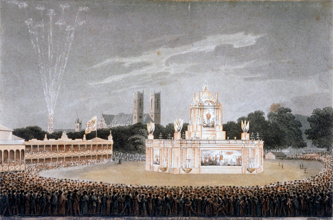 Firework Display in Green Park, Westminster, London, 1814