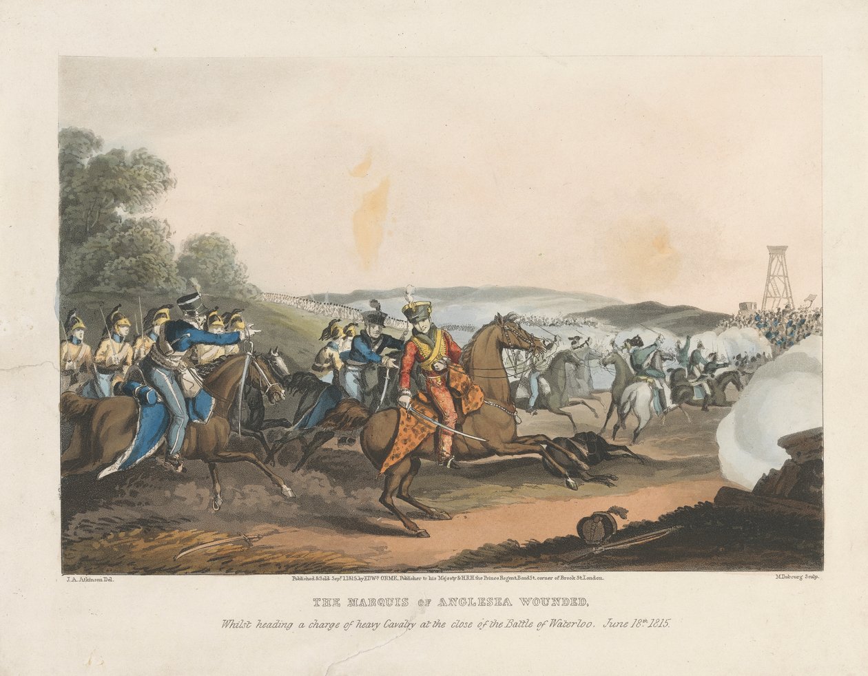 The Marquis of Anglesea Wounded Whilst Leading a Charge of Heavy ...