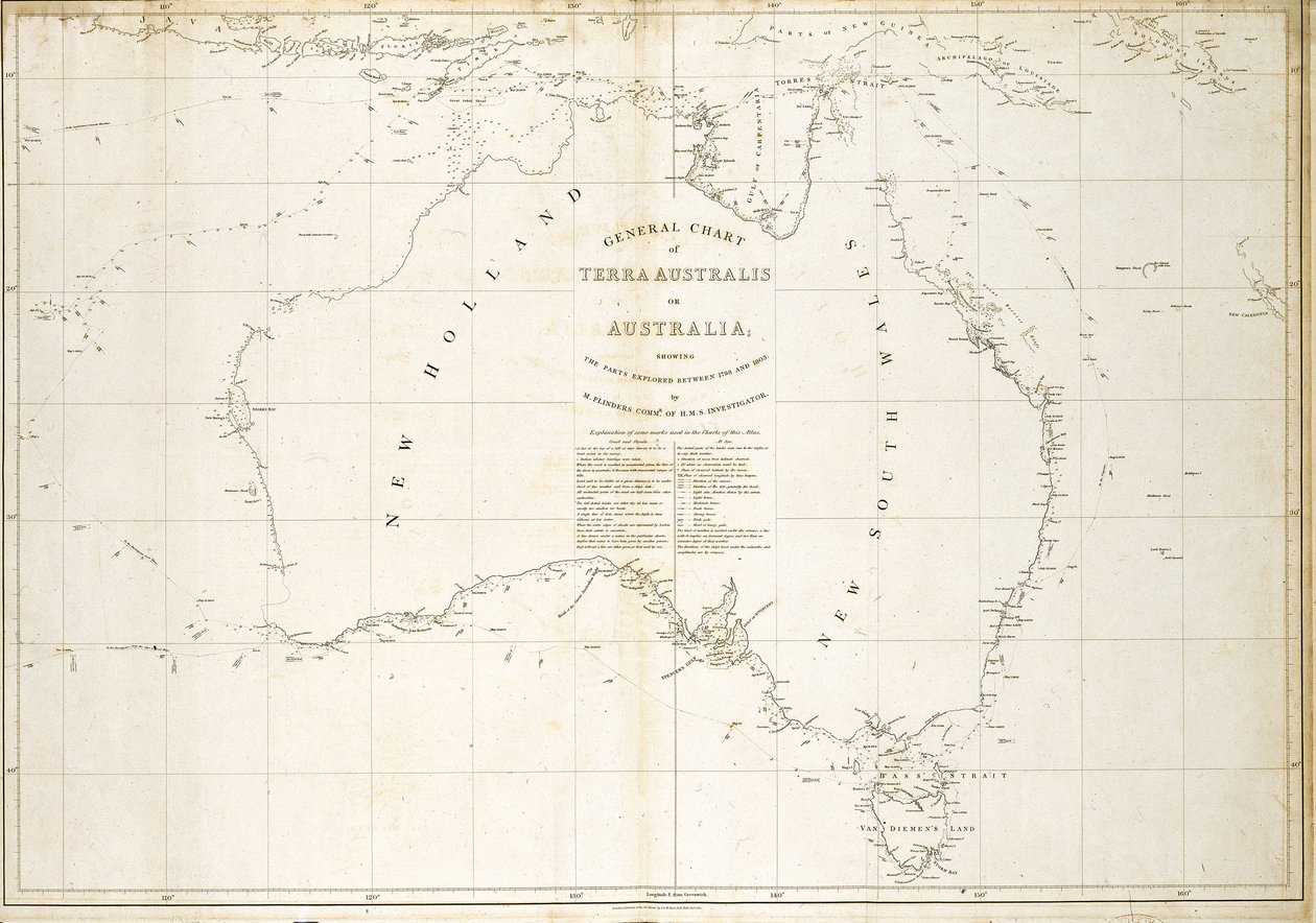 Map of Australia by Matthew Flinders: Buy fine art print