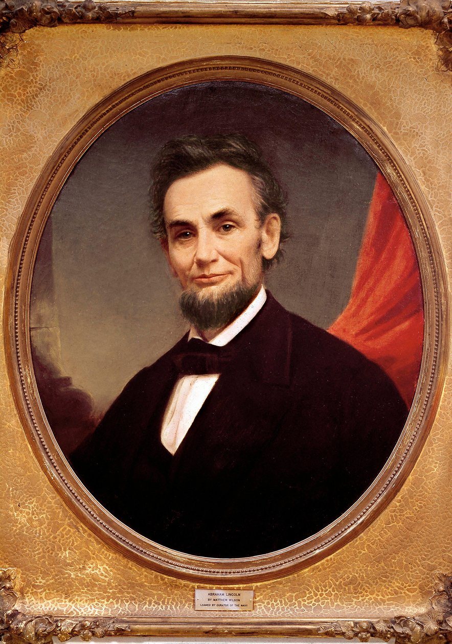 Portrait of American President Abraham Lincoln