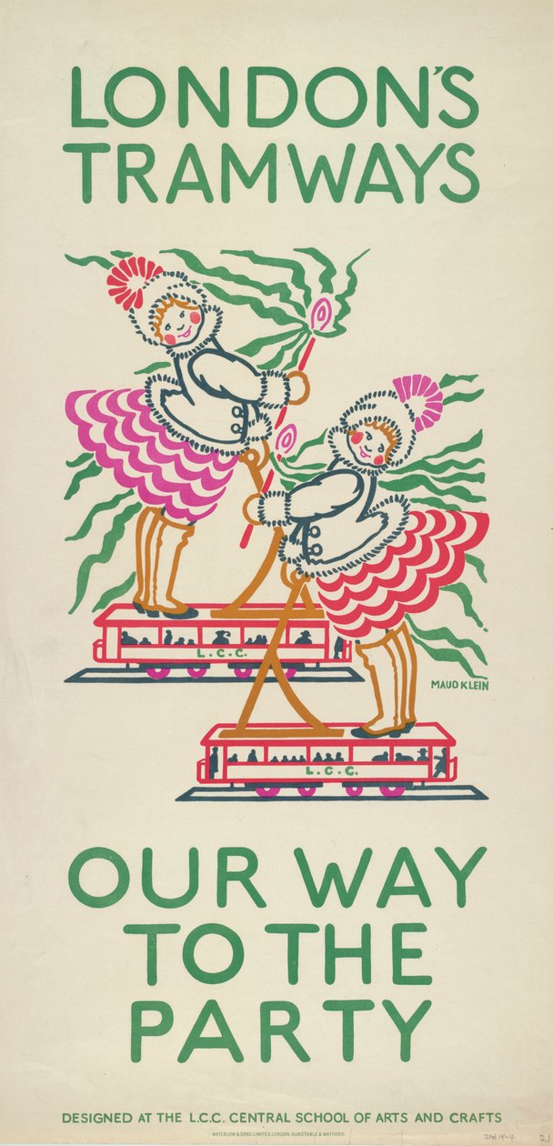 Our Way to the Party, London County Council LCC Tramways poster