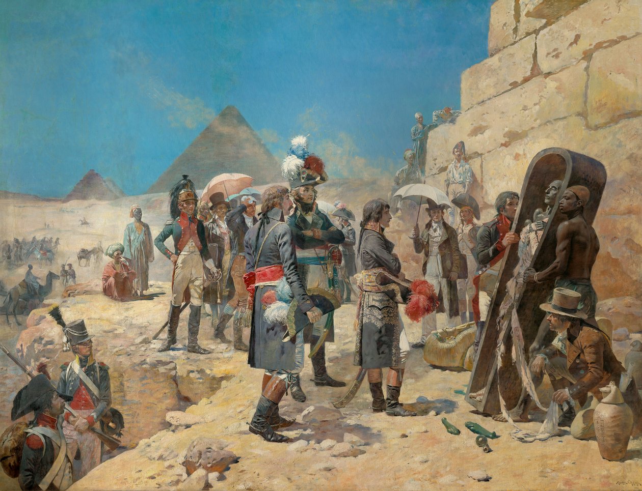 Napoleon Bonaparte in Front of the Pyramids Contemplating the Mummy of ...