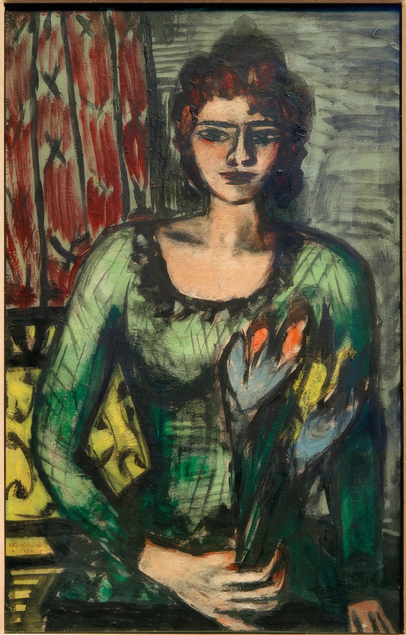 Portrait of Quappi in Green Jumper by Max Beckmann