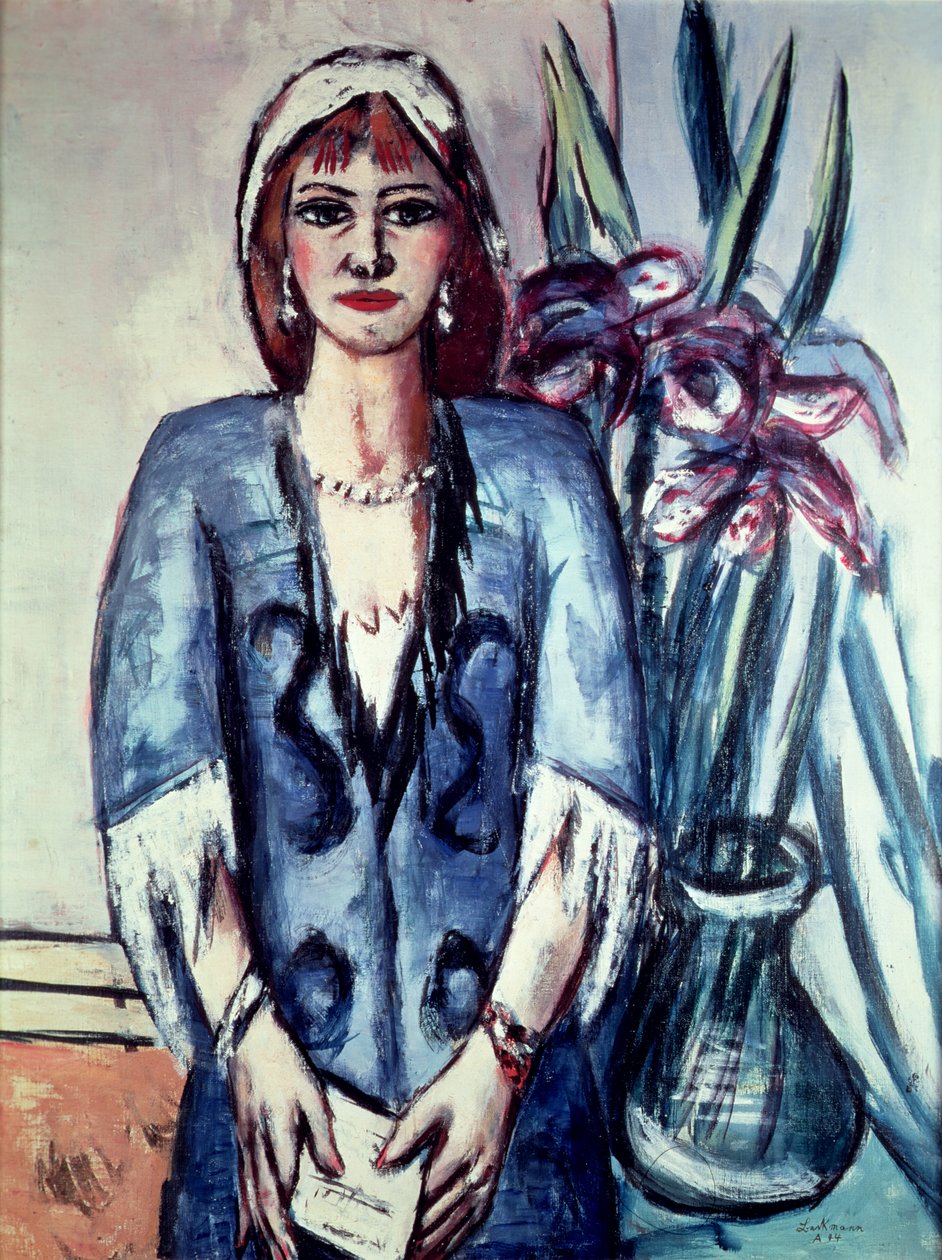 Quappi in Blue and Grey by Max Beckmann: Fine art print