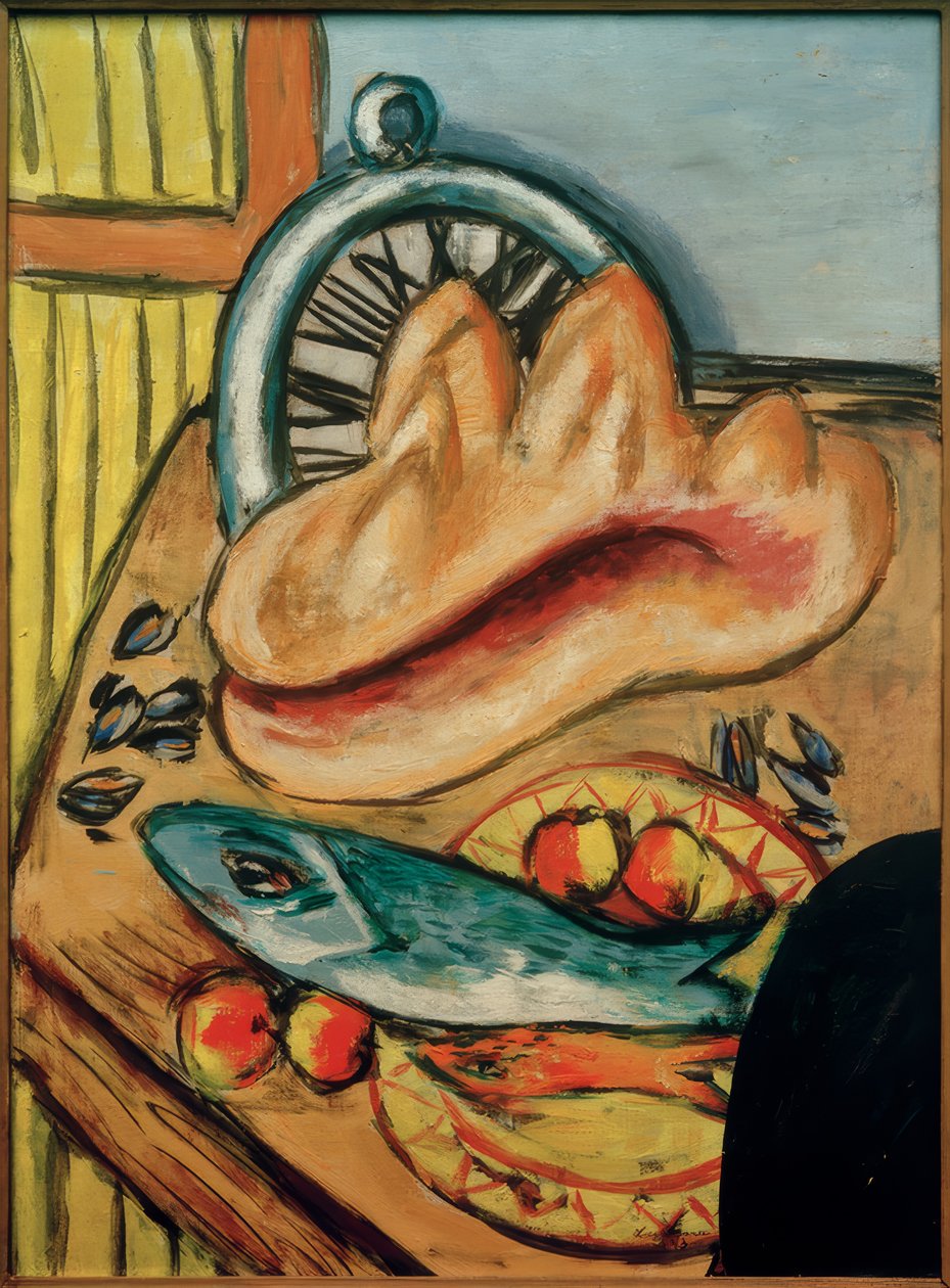 Still Life with Fish and Shell by Max Beckmann