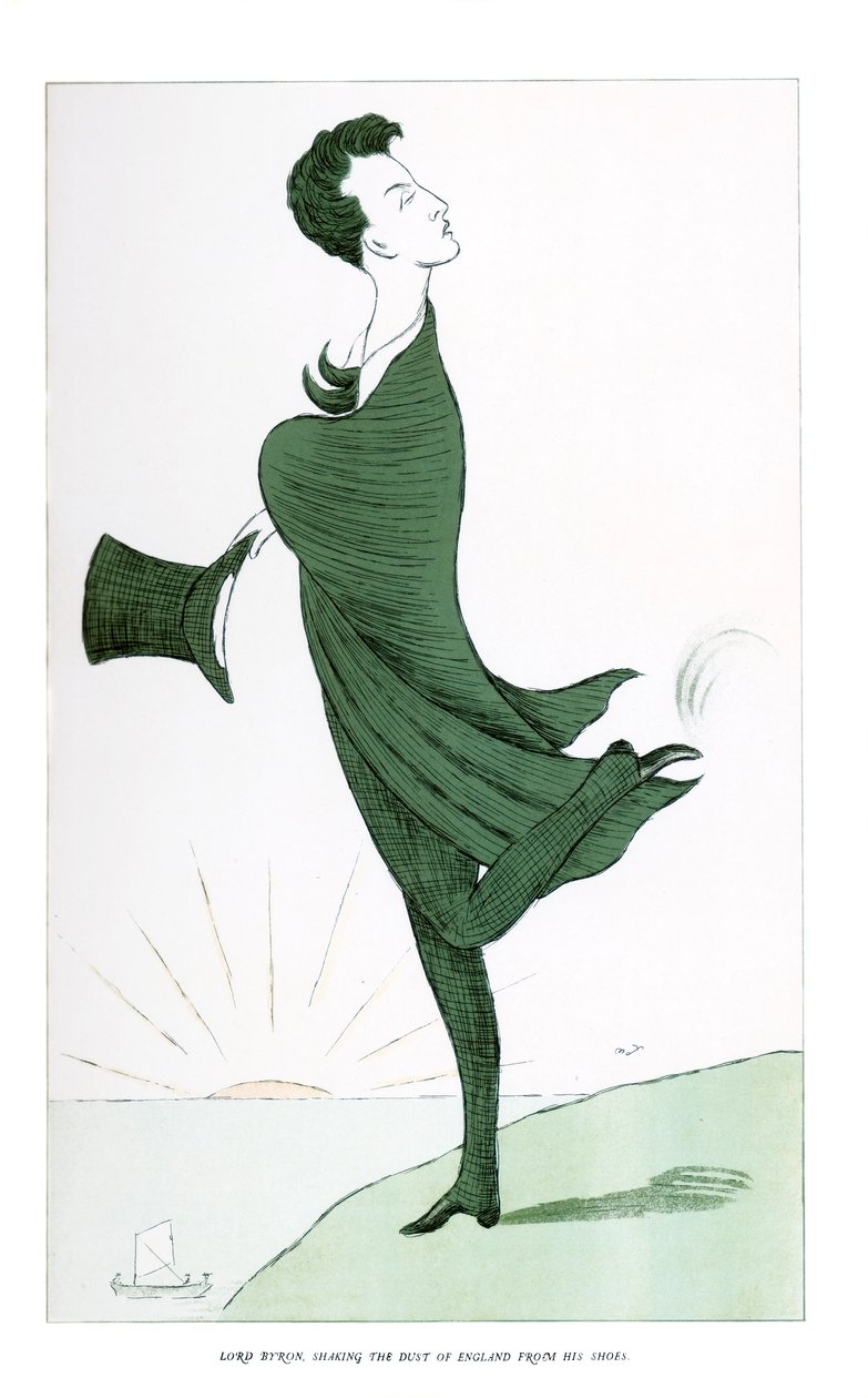Lord Byron, Shaking the Dust of England from his Shoes